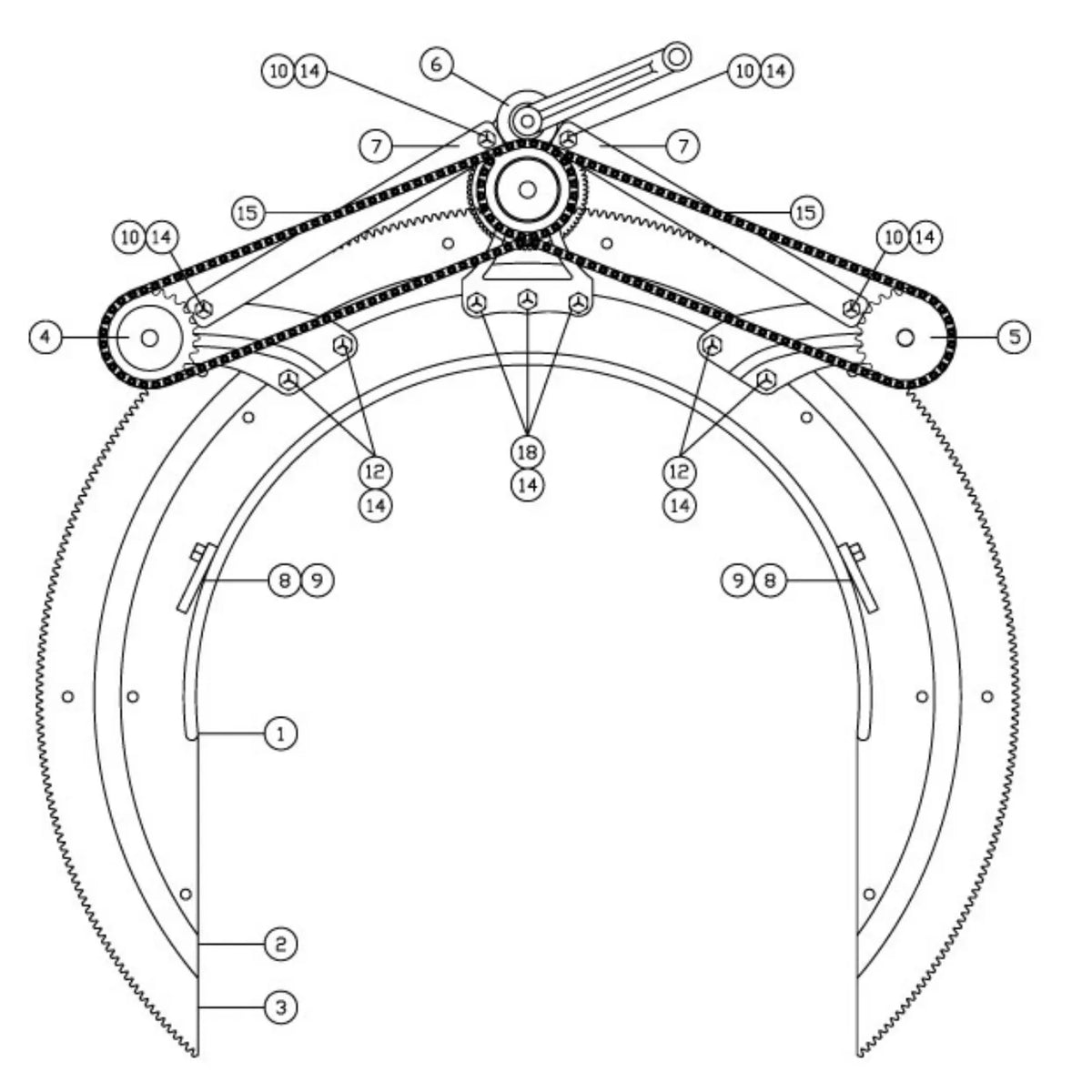 Mathey Dearman Double Bearing Bracket Assembly - 03.0103.011